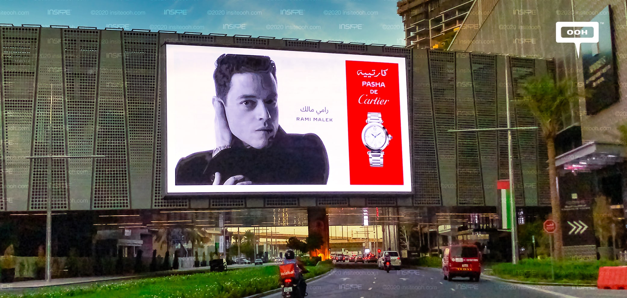 Cartier introduces Pasha de Cartier with Rami Malik on a DOOH ad in Dubai's streets | INSITE OOH ...