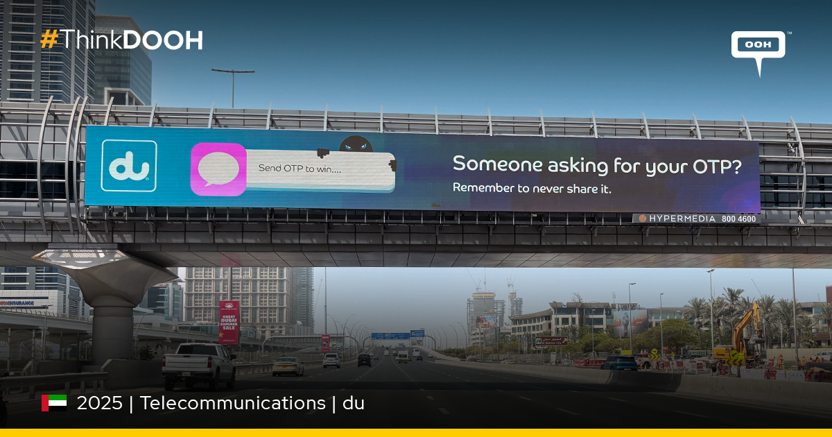 Protect Your OTP! du Spreads the Word on DOOH - INSITE OOH Media Platform