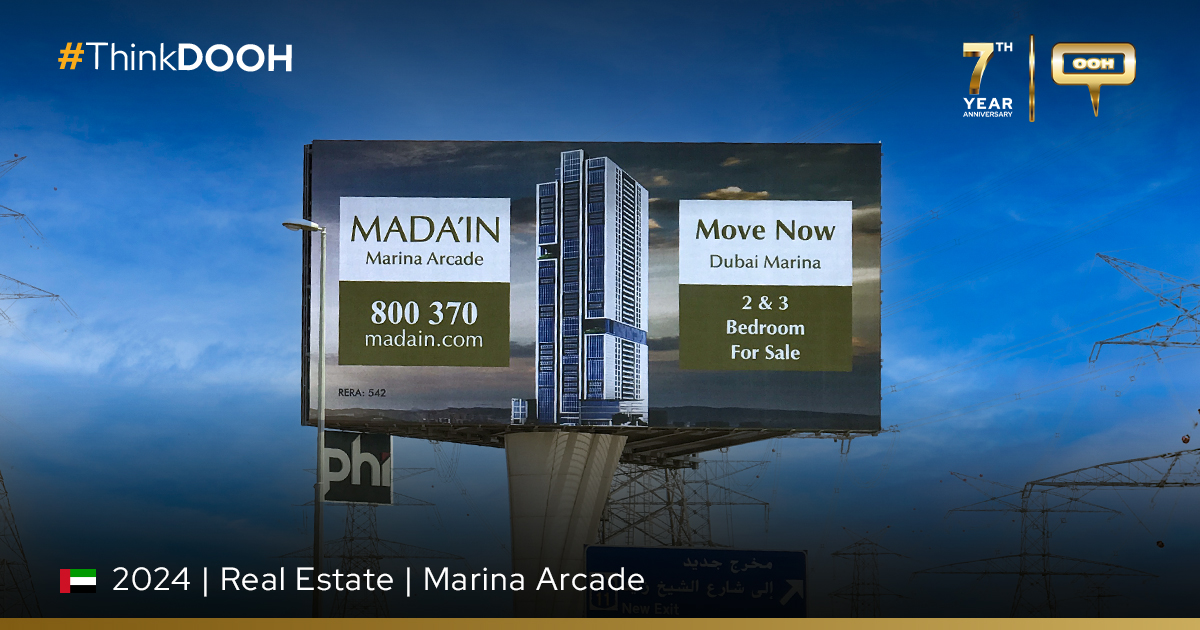Dubai's D/OOH Campaign Displays Marina Arcade by Mada'in Properties ...