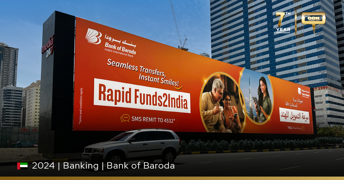 Bank Of Baroda to Help Sending Funds to India Rapidly! an OOH Spreads ...