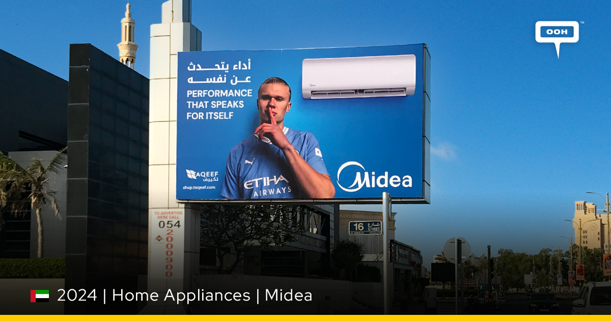 Erling Haaland strikes on UAE’s OOH Stage with Midea’s New Campaign ...