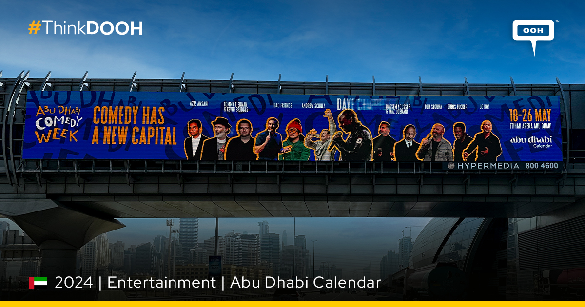 Abu Dhabi Calendar Announces Comedy’s New Capital on Dubai’s DOOH Arena ...
