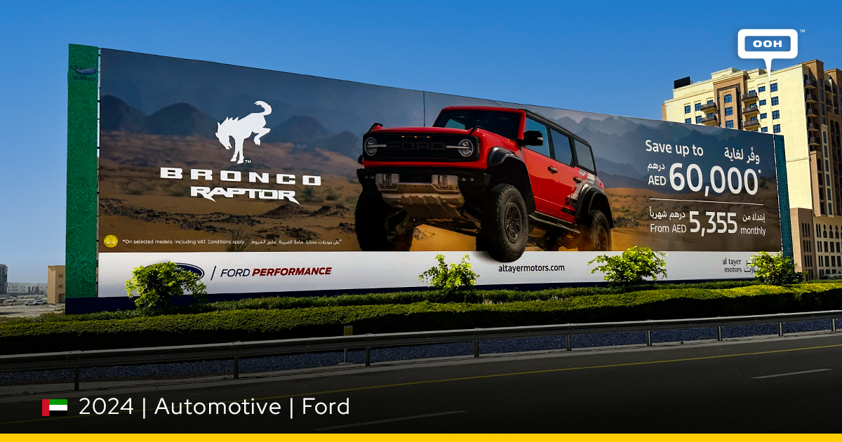 Ford Turns Heads with 3D Bronco Raptor OOH Advertising Billboards in ...